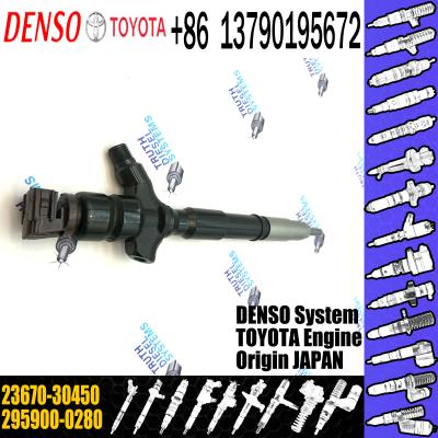 China Inyector Injector 295900-0280 295900-0210 2367030450 23670-30450 for Toyota Hilux 2KD-FTV Euro V for sale