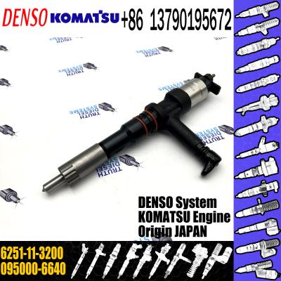 China Denso fuel injector 095000-6640 6251-11-3200 with stock available and fast delivery for KOMATSU for sale
