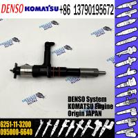 China Denso fuel injector 095000-6640 6251-11-3200 with stock available and fast delivery for KOMATSU for sale