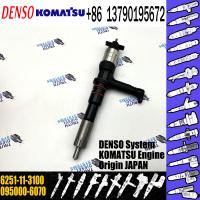 China Excavator PC400-8 PC450-8 Excavator Engine Fuel Injector 095000-6070 6251-11-3100 for sale