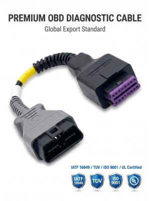 China OBD II 16PIN Male to OBD II 16PIN Female + RJ45 Network Port for sale