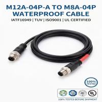China M12A-04P-A to M8A-04P Waterproof Connection Cable for sale