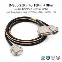 China D‑Sub 25‑pin to D‑Sub 15‑pin + D‑Sub 9‑pin Double‑Shielded Coaxial Cable for sale