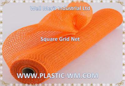 China Orange Color  Square Grid Net   Square Netting Square Mesh Netting for sale