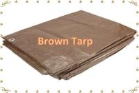 China Stripe Color Poly Tarp Brown Tarp Yellow Tarp Orange Tarp With Grommets for sale