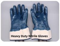 China Heavy Duty  Double Dipped  Nitrile Coating Waterproof Blue  Safety Work Gloves for sale