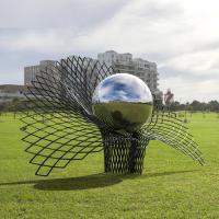 China 500mm Stainless Steel Garden Sculpture Hollow Stainless Steel Garden Sphere 304 Grade for sale