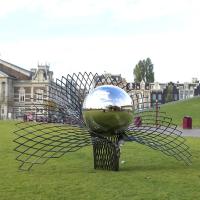China 500mm Stainless Steel Garden Sculpture Hollow Stainless Steel Garden Sphere 304 Grade for sale