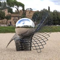China 500mm Stainless Steel Garden Sculpture Hollow Stainless Steel Garden Sphere 304 Grade for sale