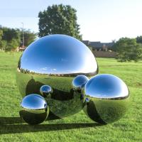 China 500mm Stainless Steel Garden Sculpture Hollow Stainless Steel Garden Sphere 304 Grade for sale