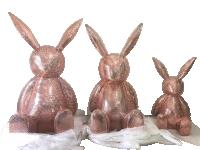 China Pink White Rabbit Sculpture 304 / 316 Stainless Steel Rabbit for sale