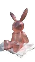 China Pink White Rabbit Sculpture 304 / 316 Stainless Steel Rabbit for sale