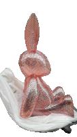 China Pink White Rabbit Sculpture 304 / 316 Stainless Steel Rabbit for sale