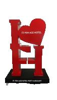 China Red Stainless Steel Outdoor Sculpture Metal Letter Sculptures for sale