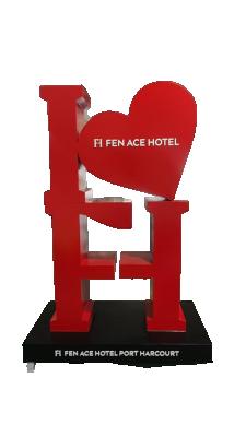 China Red Stainless Steel Outdoor Sculpture Metal Letter Sculptures for sale