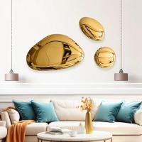 China Blue / Green / Silver Stainless Steel Wall Art Sculpture Pebble Wall Art for sale