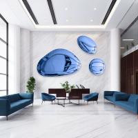 China Blue / Green / Silver Stainless Steel Wall Art Sculpture Pebble Wall Art for sale