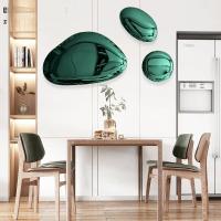 China Blue / Green / Silver Stainless Steel Wall Art Sculpture Pebble Wall Art for sale