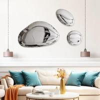 China Blue / Green / Silver Stainless Steel Wall Art Sculpture Pebble Wall Art for sale