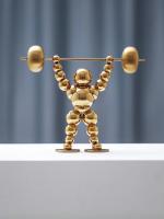 China Multi Color Weightlifter Statue Custom Sizes Weightlifting Sculpture for sale
