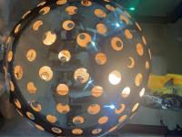 China Laser Cutting Metal Art Sculpture OEM Stainless Steel Sphere Sculpture With Circular Holes for sale