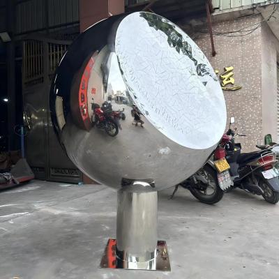 China Mirror Polished Stainless Steel Garden Sculptures Rust Proof Outdoor Stainless Steel Sculpture for sale
