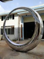 China OEM Stainless Steel Outdoor Sculpture Customized Half Moon Sculpture With Electrofluorescence for sale