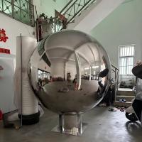 China 2.1M  Stainless Steel Outdoor Sculpture Corrosion Resistant Stainless Steel Sphere With Base for sale
