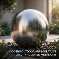 China 2.1M  Stainless Steel Outdoor Sculpture Corrosion Resistant Stainless Steel Sphere With Base for sale