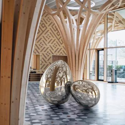 China Stainless Steel Art Egg Outdoor Decorative Sculpture for sale