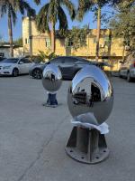 China Stainless Steel Art Egg Outdoor Decorative Sculpture for sale