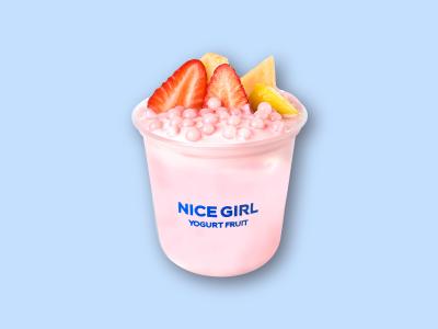 China Strawberry Flavor Rich Nutritional Yogurt Fruit Cup Frozen Yogurt Franchise for sale