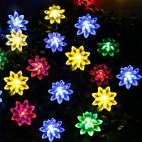 China Holiday Decorative Solar String Light with Lotus Design and Solar Power for Outdoor for sale