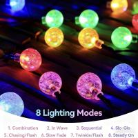 China RGB Bright Solar String Lights LED Solar Garden Ball Light IP65 Waterproof Outdoor Decoration for sale