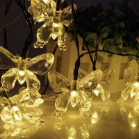 China Solar Christmas Butterfly String Lights Waterproof LED Outdoor Holiday Decor for sale