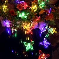 China Solar Christmas Butterfly String Lights Waterproof LED Outdoor Holiday Decor for sale