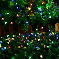 China Garden 200 LED Colored Solar String Lights With High Lumen Illumination For Christmas Decor for sale