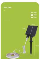 China Flexible Solar Strip Light with 8-10 Hours Working Time 15 Lights IP65 Waterproof for Outdoor Decoration for sale