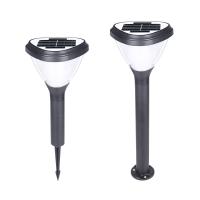 China Warm Cool LED Solar Energy Lawn Lamp Dual Tone IP65 Waterproof Villa Garden Lamp for sale