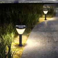 China Warm Cool LED Solar Energy Lawn Lamp Dual Tone IP65 Waterproof Villa Garden Lamp for sale