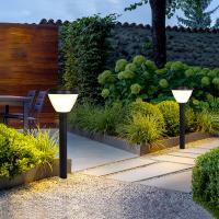 China Warm Cool LED Solar Energy Lawn Lamp Dual Tone IP65 Waterproof Villa Garden Lamp for sale