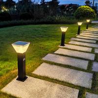 China Vintage Candle Style Solar Street Lamps For Garden Anti Rust Poolside Accent Light for sale