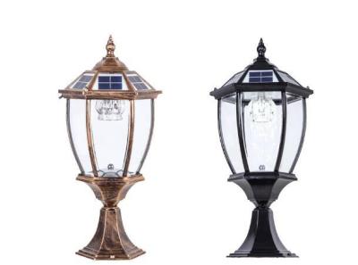 China 2W Smart Outdoor Solar Column Lights IP65 Water And Dust Resistance for sale