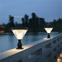 China Vintage Cast Aluminum Solar Pillar Lights IP65 Waterproof Courtyard Gate Lamp for sale