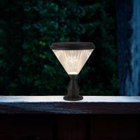China Vintage Cast Aluminum Solar Pillar Lights IP65 Waterproof Courtyard Gate Lamp for sale