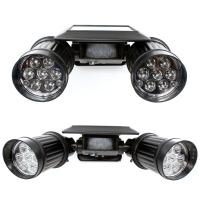 China Dual Head LED Outdoor Solar Spotlights IP65 With PIR For Garden Lighting for sale