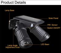 China Dual Head LED Solar Flood Light With Adjustable Brightness For Garden for sale