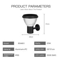 China LED Solar Wall Light With Wide-Angle Illumination & Weatherproof for Villa Exterior Wall for sale
