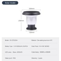 China LED Solar Pillar Light With IP65 Waterproof Auto On/Off for Garden & Villa Gates for sale