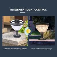 China LED Solar Pillar Light With Durable Aluminum Shell Warm White Light For Outdoor Yard Columns for sale